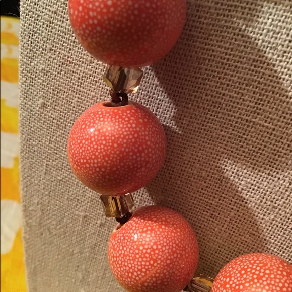 Jewelry | Salmon Color Ceramic Beads Necklace Handmade | Poshmark